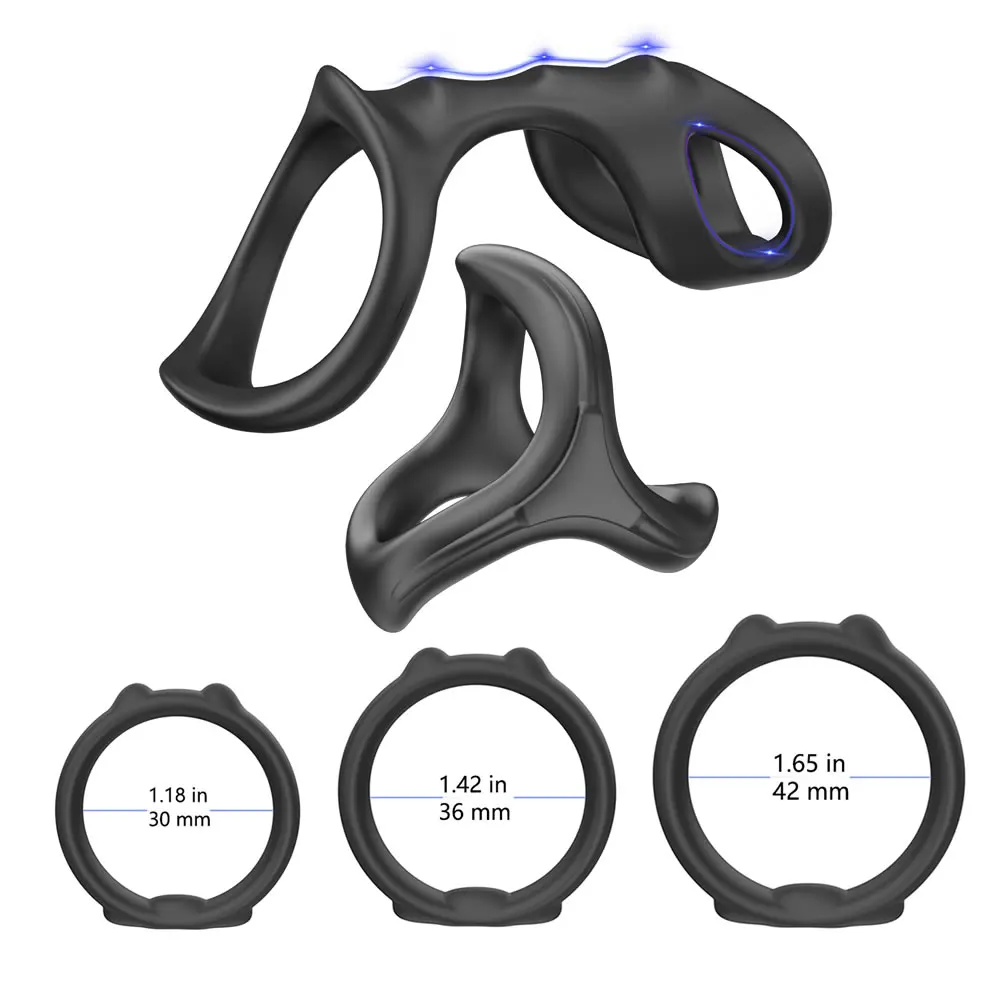 Anneau de pénis en silicone réutilisable pour hommes, anneau de sperme, agrandissement du pénis ...