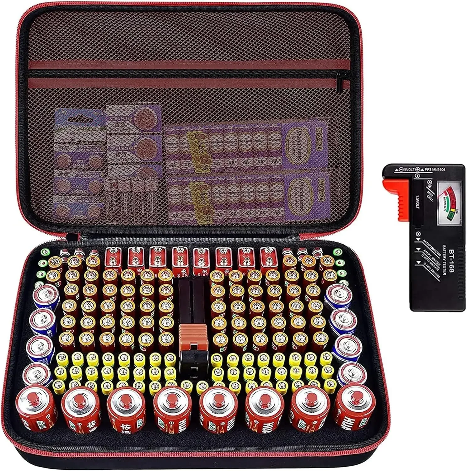 Battery Organizer & Storage Case with Tester for 162+ AA AAA 4A C D 9V ...