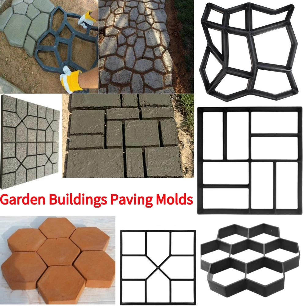 DIY Plastic Pavement Brick Concrete Stepping Stone Cement Mould ...