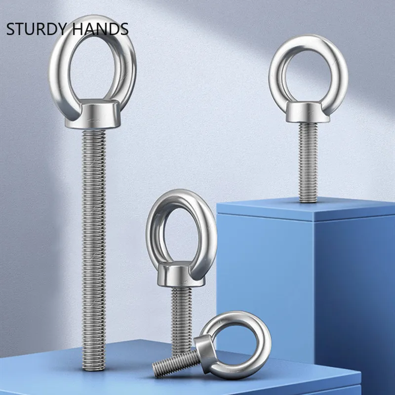 2pcs M3 M4 M5 M6 M8 M10 M12 Eye Bolt Stainless Steel Marine Lifting Eye ...
