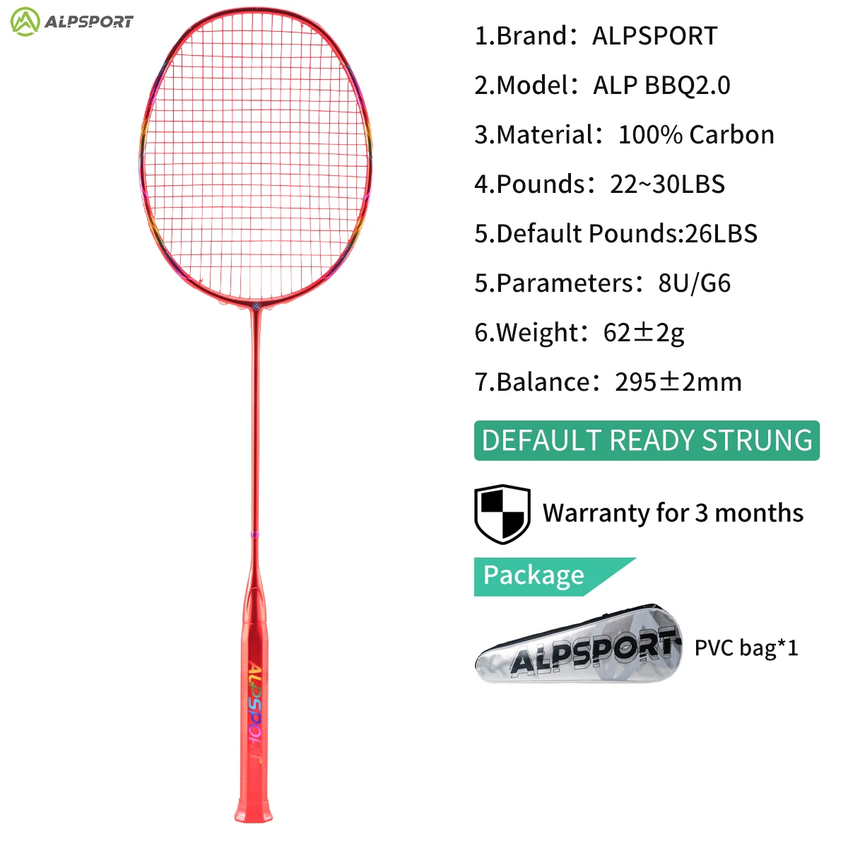 Badminton String BBQ2.0 8U G5 65g Super Light 100% Full Carbon Fiber ...