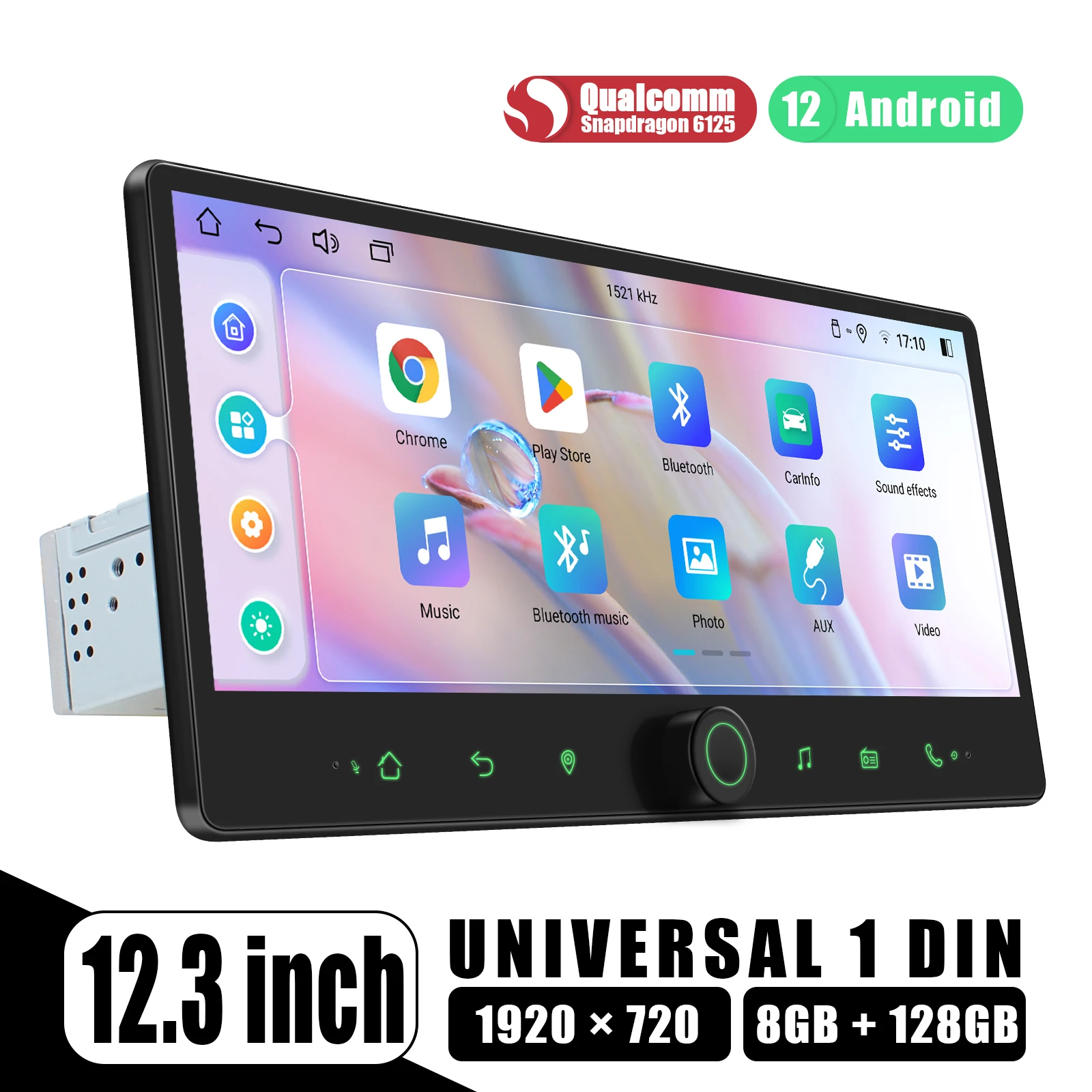 JOYING-Android-12-Car-Radio-Stereo-Single-Din-1Din-GPS-Navigation-With ...