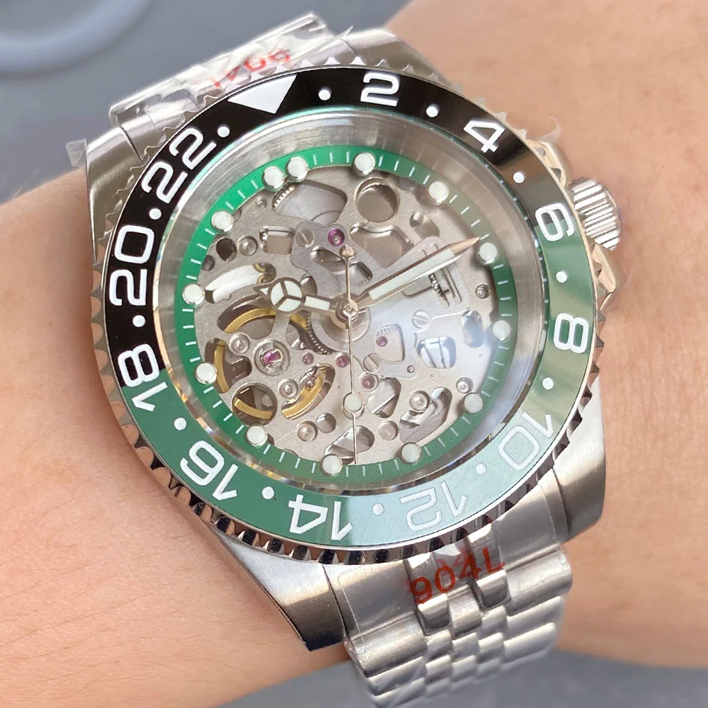 New-Tandorio-Green-Hollow-Dial-NH70-movement-40mm-Mechanical-Watch-For ...