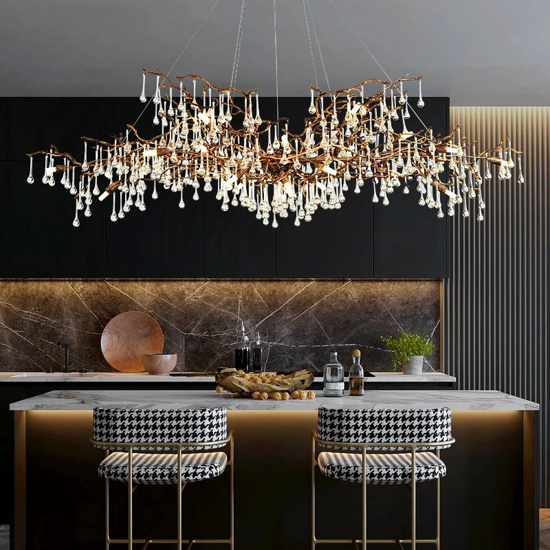 Modern-Luxury-Copper-Crystal-Chandelier-Lighting-LOFT-Villa-Large ...