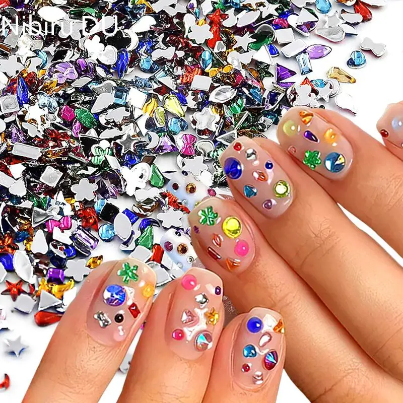 600-100pcs-Mini-Nail-Rhinestones-Colorful-Nail-Art-Charms-3D-Star-Nail ...