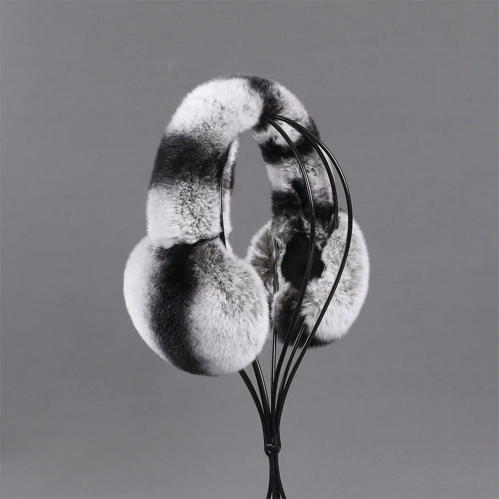 Luxury Unisex Winter Warm Real Rex Rabbit Fur Earmuffs Ear-Muffs Muffle ...