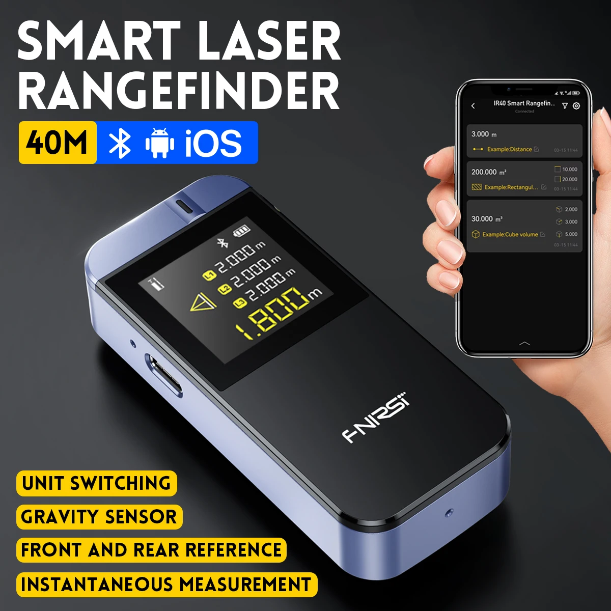 Fnirsi ir40 digital laser fita medida 40m laser rangefinder precisão ...