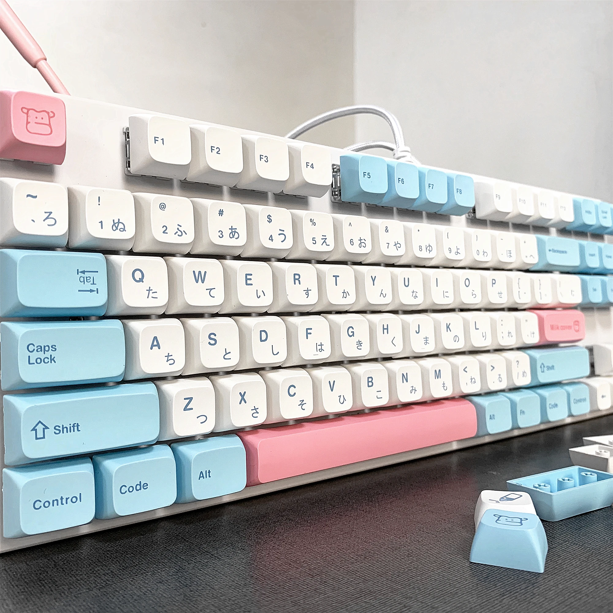 Milk-Keycaps-Milk-Cover-Keycap-PBT-Sublimation-Key-Cap-Cherry-Profile ...