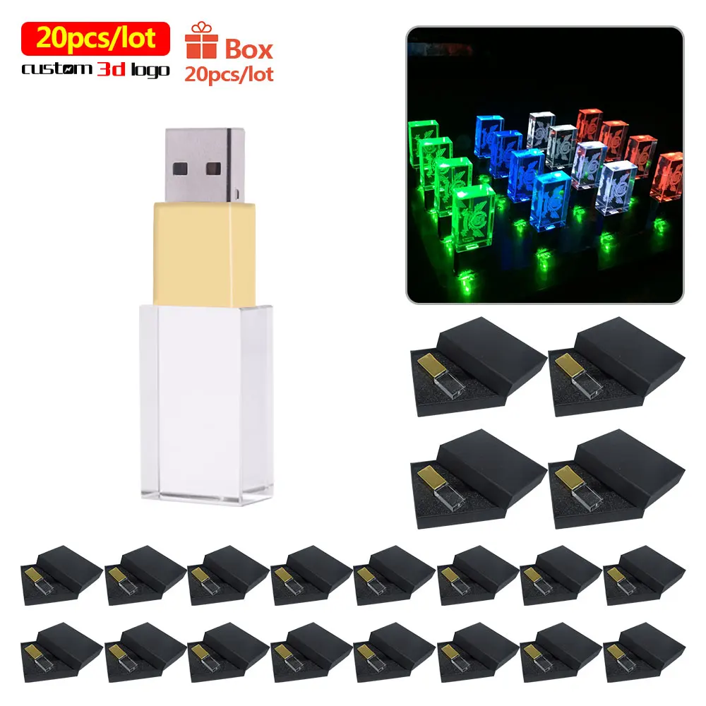 20pcs-lot-memoria-Crystal-Usb-flash-drive-128gb-64gb-Personalize-3d ...