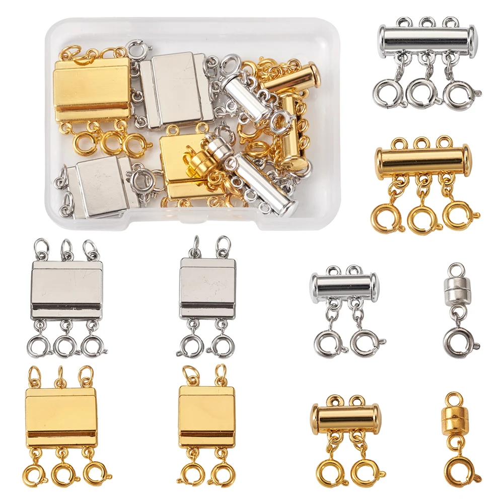10Pcs-Alloy-Magnetic-Clasps-Slide-Lock-Multi-Strand-Clasps-Connector ...