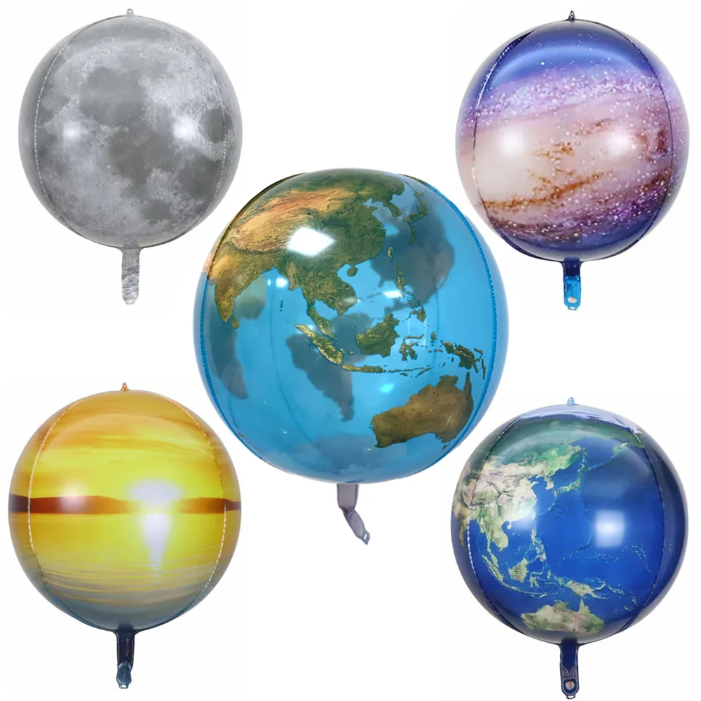 4pcs/Pack Solar System Birthday Balloons World Map Ballon Galaxy Planet ...