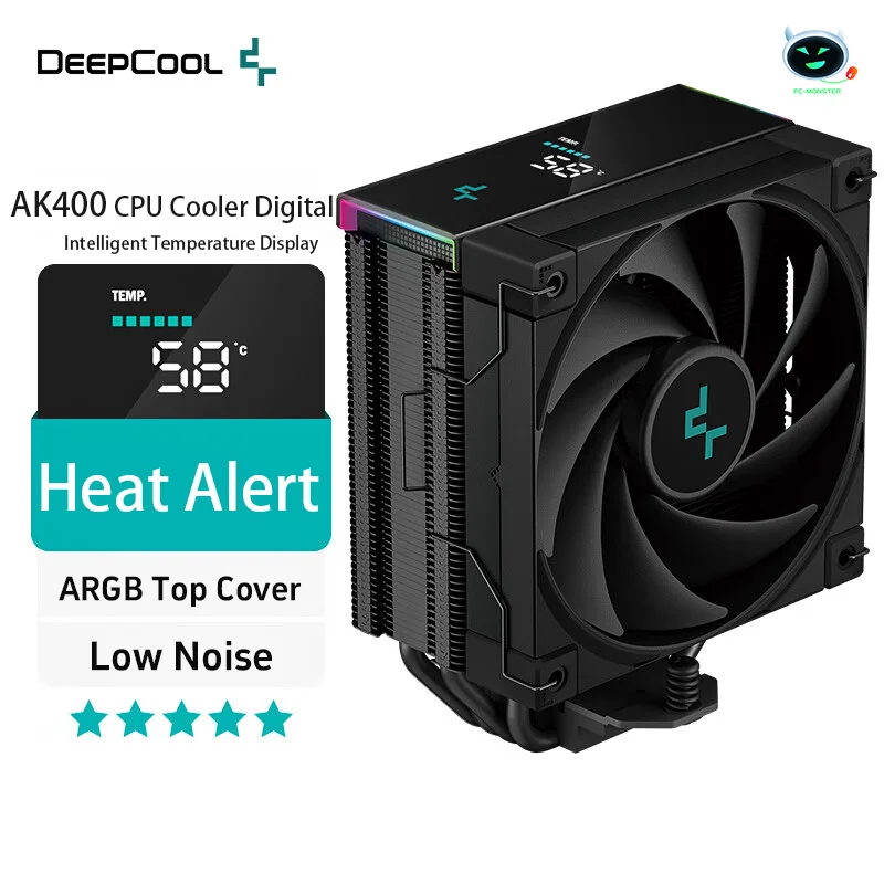 DeepCool-AK400-CPU-Cooler-Digital-For-AM5-1850-RPM-PWM-Real-time ...
