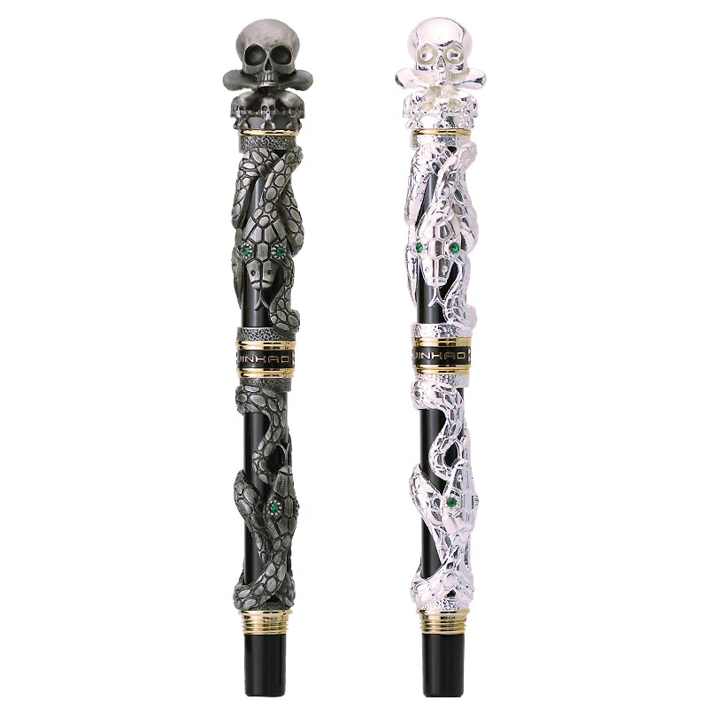 Jinhao-Full-Metal-Rollerball-Pen-Snake-with-Skull-Skeleton-Pen-Cap ...