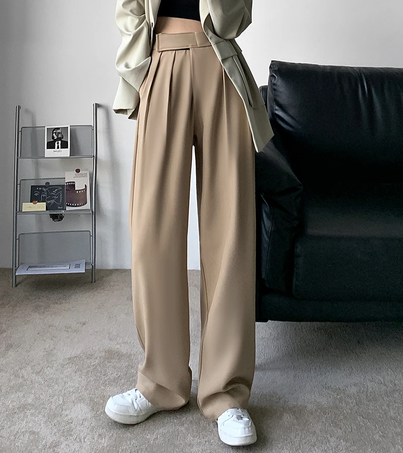 Chic-Women-s-Pants-High-Waist-Loose-Casual-Floor-Length-Pantalon-Female ...