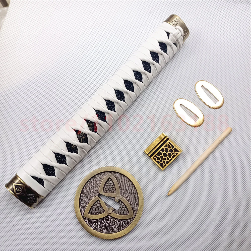 26cm Tsuka Handle Hilt Alloy Tsuba Handguard Guard Brass Habaki Seppa ...