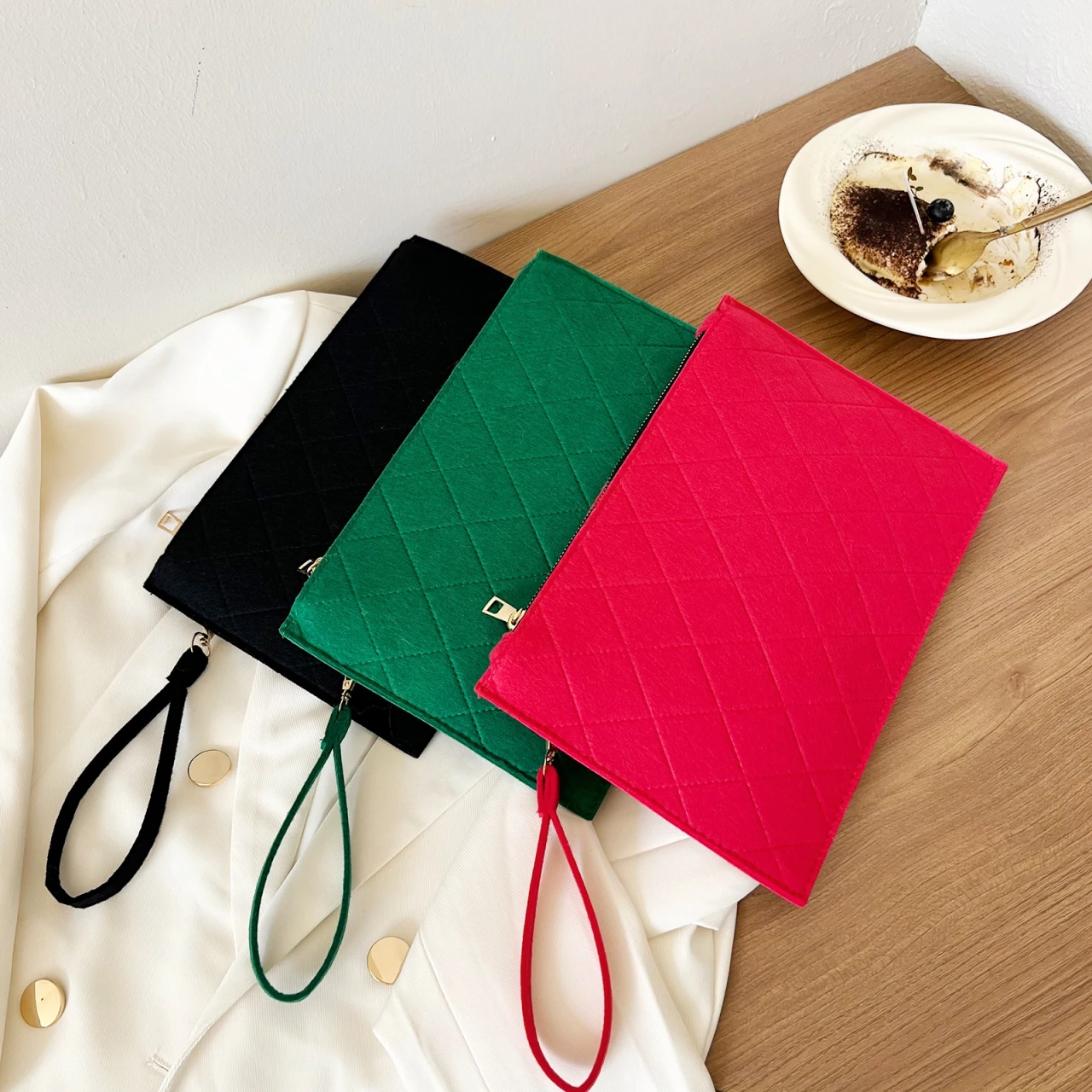 Fashion-Simple-Small-Wrist-Bag-For-Girls-Zipper-Clutch-Bag-Cotton ...