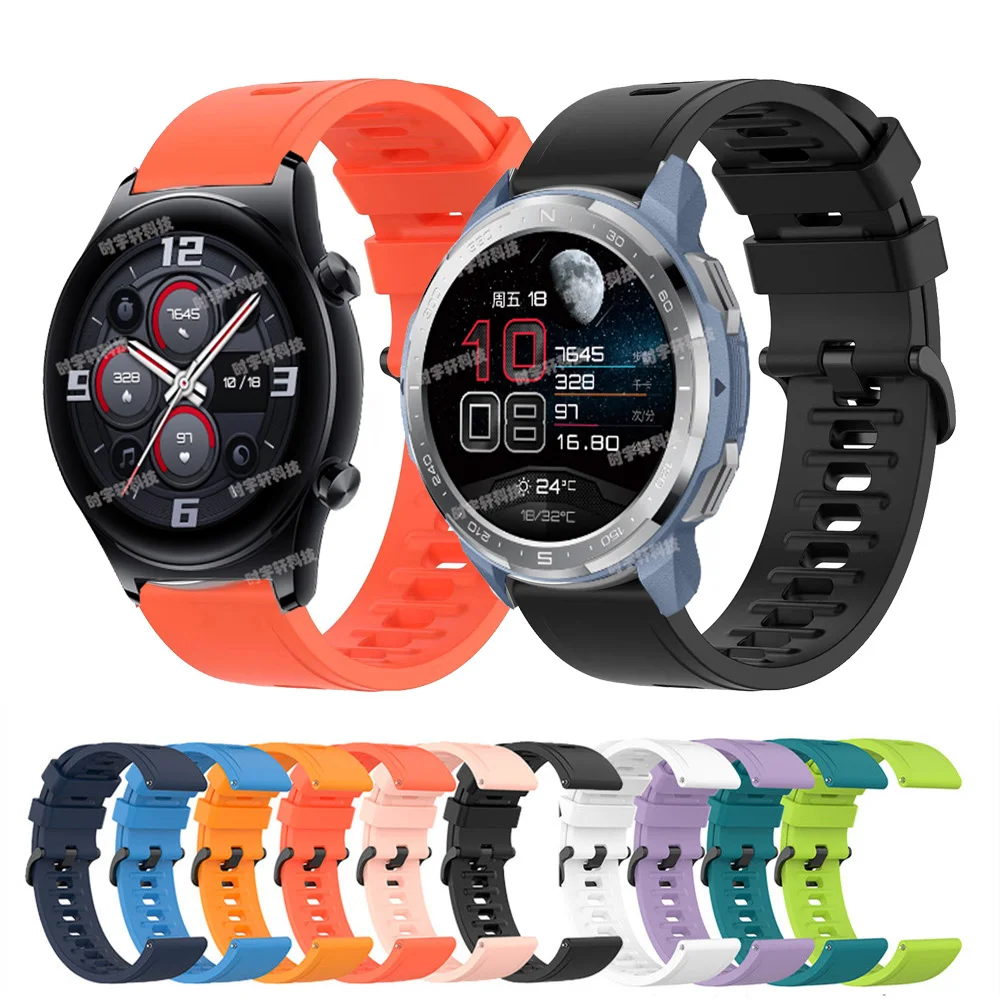 22mm Strap For Honor Watch GS Pro/GS 3 Smartwatch Silicone Sports Band ...