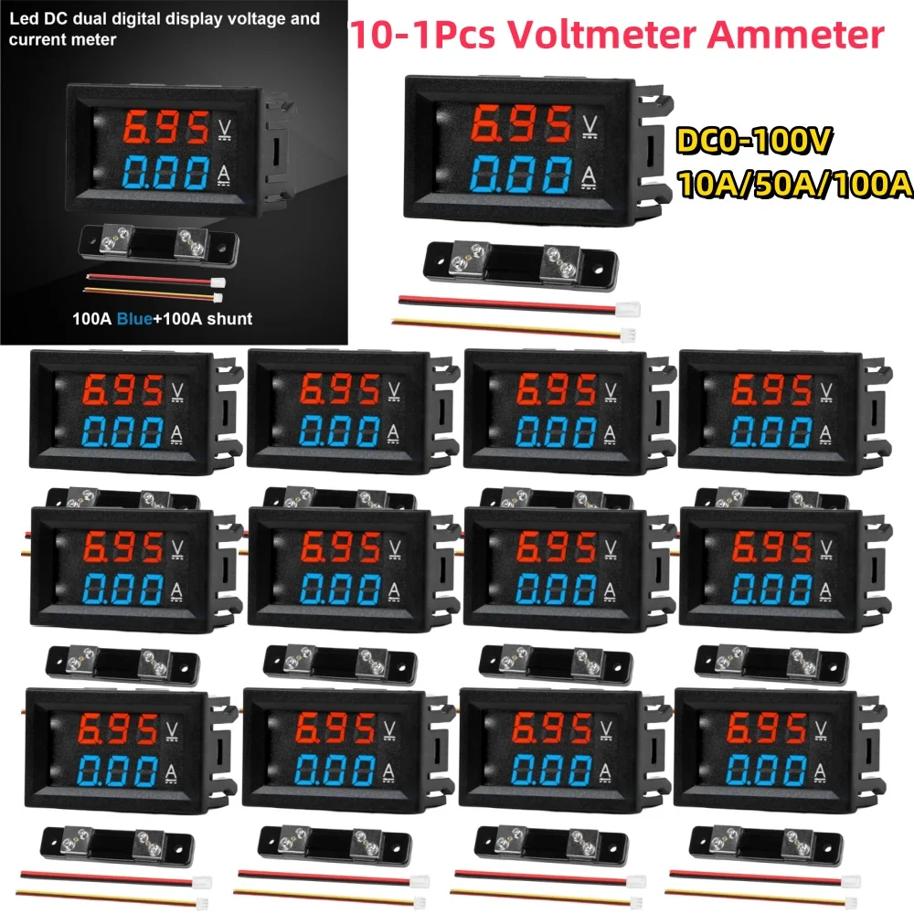 DC-0-100V-10-50-100A-Digital-Voltmeter-Ammeter-Dual-Display-Voltage ...