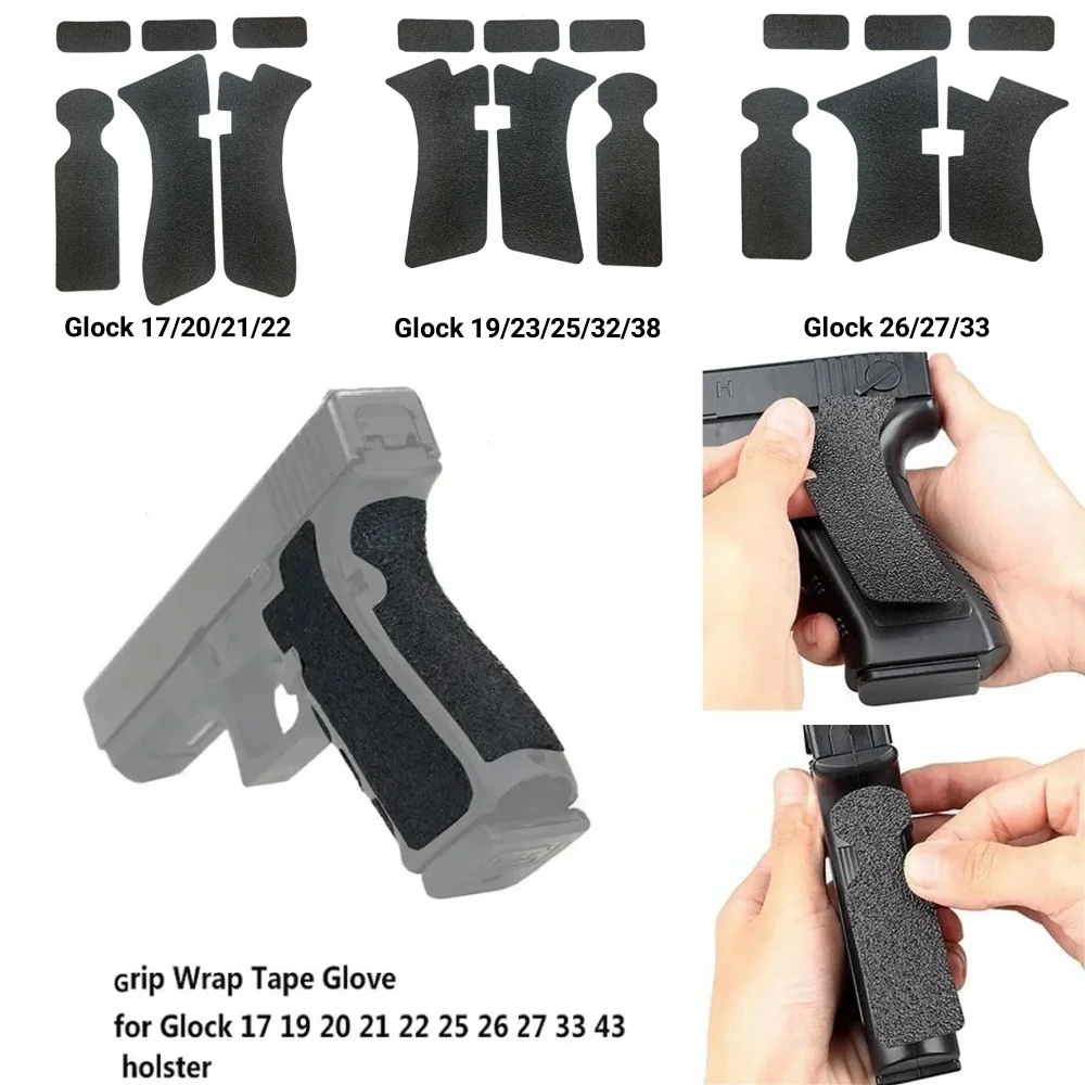 Non-slip-Rubber-Texture-Grip-Wrap-Tape-Glove-Waterproof-For-Glock-17-19 ...