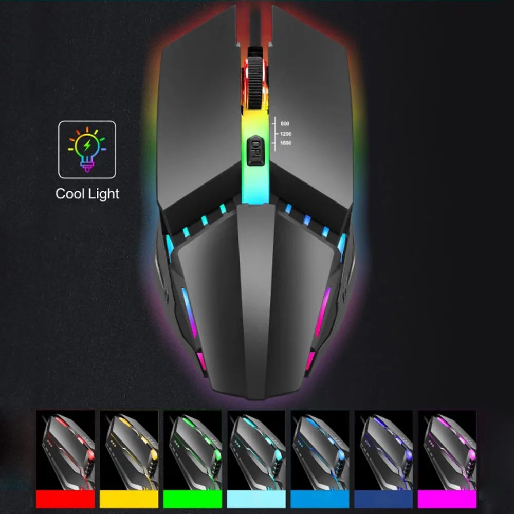 Lefon-Mouse-Berkabel-USB-Mouse-Gaming-Cahaya-Warna-warni-Optik-1600-Dpi ...