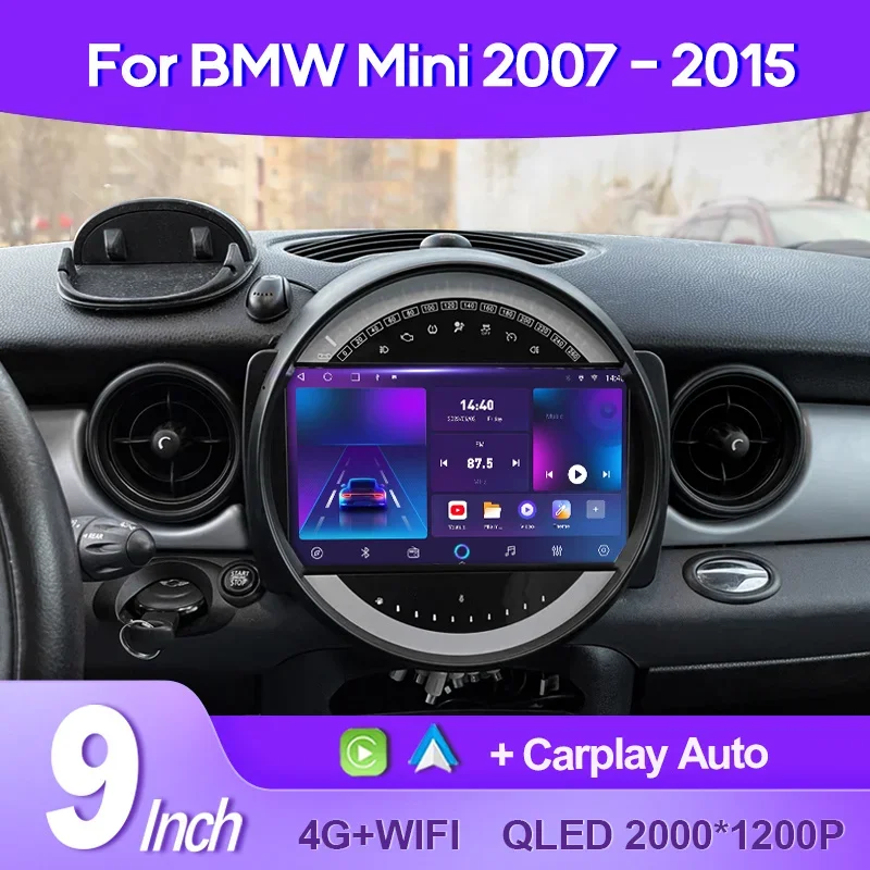 QSZN-For-BMW-MINI-COOPER-R56-R60-2007-2014-2K-QLED-Android-13-Car-Radio ...