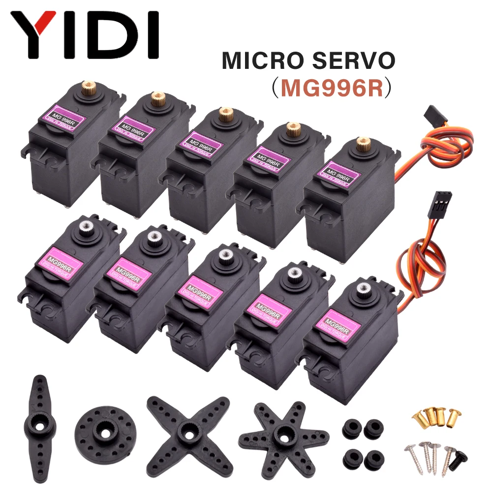 2/4pcs MG996R JR Steering Rotation Servo Motor 180 360 MG 996 High Speed Torque Metal Gear for ...