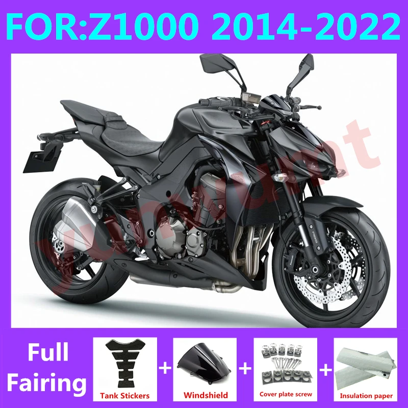 ABS 오토바이 페어링 키트, Z1000 Z ER ZR 1000 ZR1000 ER1000 2014 2015 2016 2017 2018 2022 페어링 세트에 적합, 무광 ...