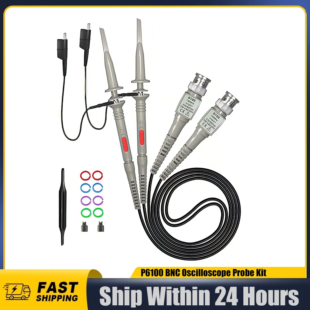 2pcs-P6100-BNC-Oscilloscope-Probe-Kit-100MHz-1X-10X-Mayitr-High ...