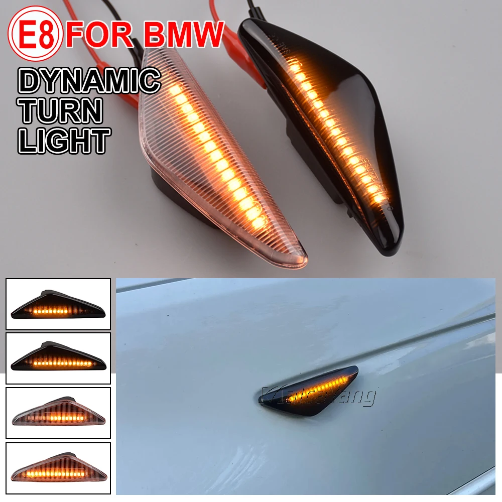 2PCS LED Dynamic Turn Signal Light Side Marker Mirror Indicator ...