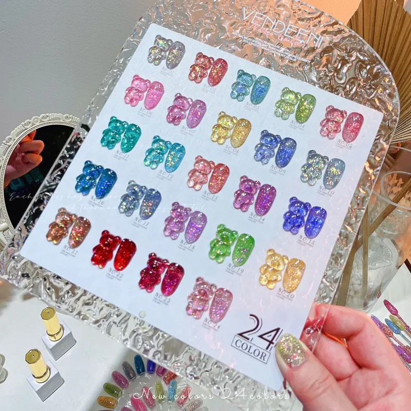 Candy colors Reflective Glitter Gel Nail Polish Color Shiny Sequins ...