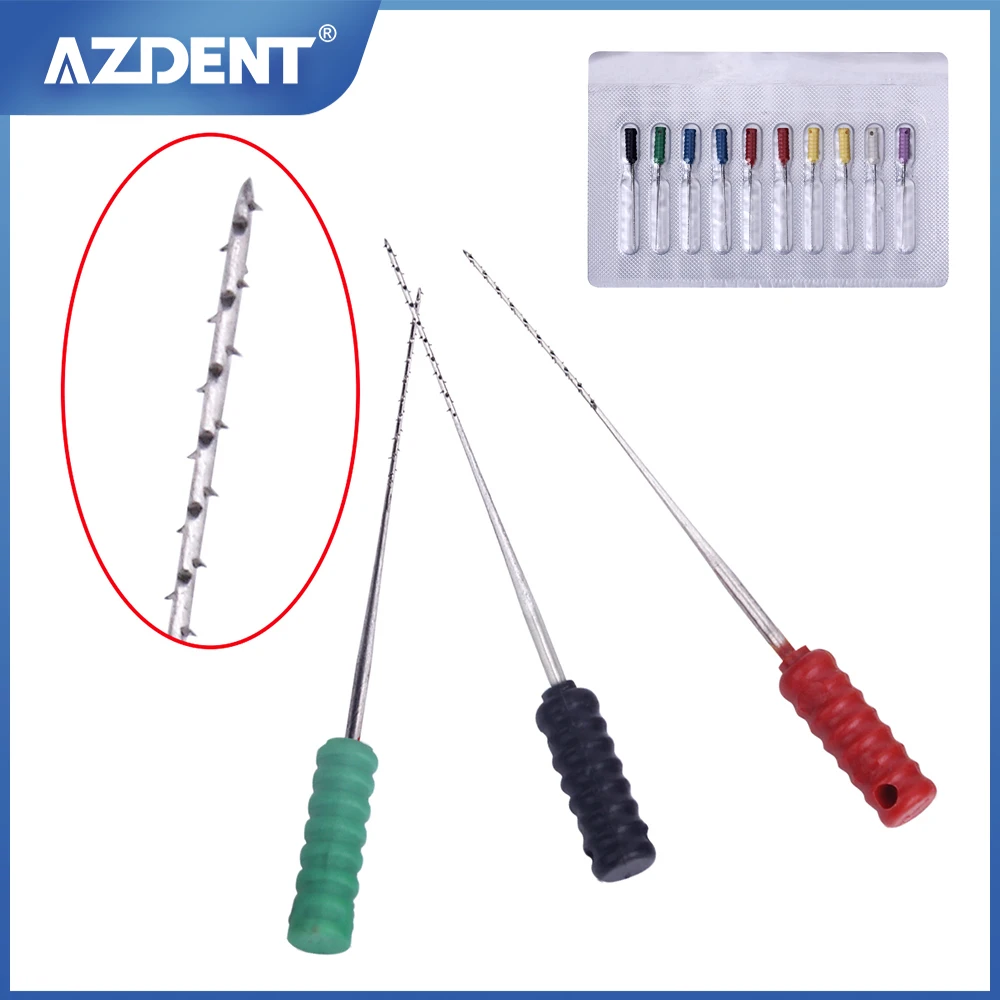 10Pcs-Pack-AZDENT-25mm-Dental-Root-Canal-Files-Cleaning-Needle-Square ...