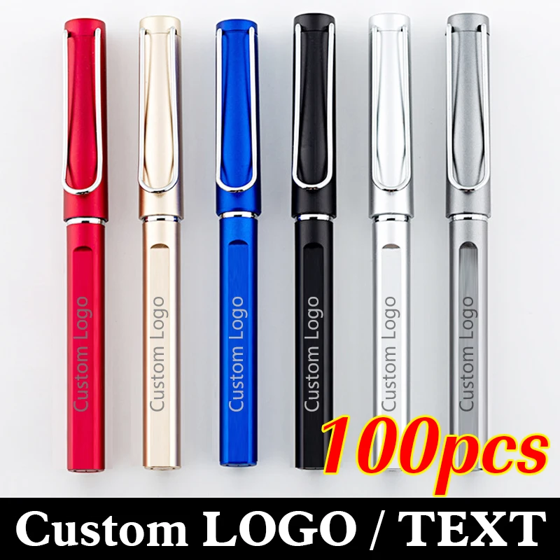 100pcs Plastic Neutral Pen Gift Multi color Imitation Metal Sign Pen ...