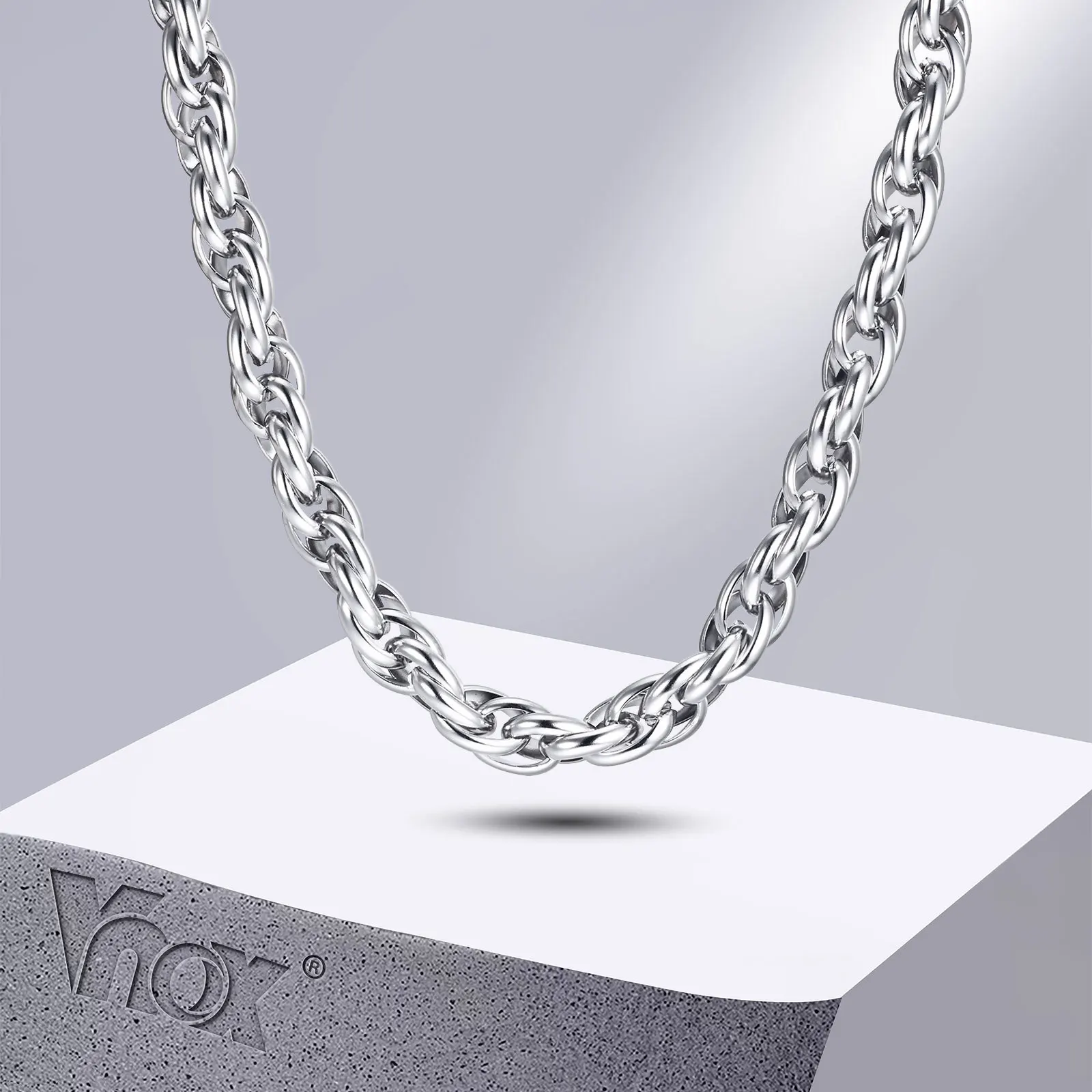Vnox Handmade Chain Necklaces for Men Women, Bold Twisted Link Chain ...