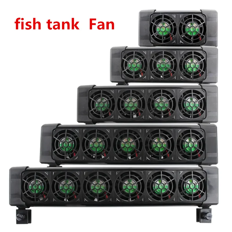Fish tank 1 2 3 4 5 6 head powerful cooling fan stepless speed change ...