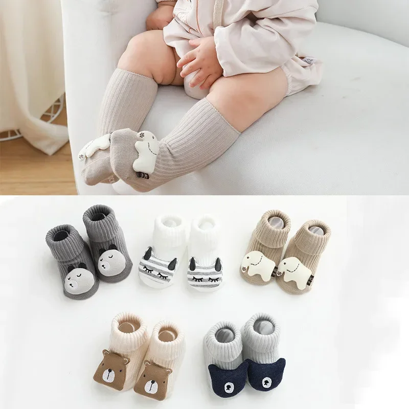 Cotton Baby Socks Cartoon Animal Anti Slip Floor Socks Newborn Socks ...