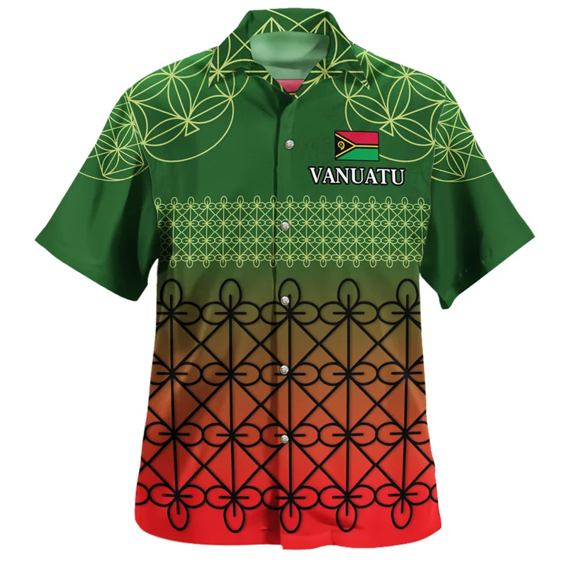 Vanuatu Polynesian Hawaiian Shirt For Men 3d Printed Loose Short ...
