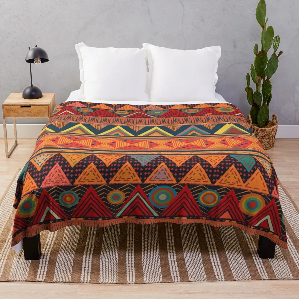 Tribal Ethnic (earth colors) Throw Blanket Thermal Blanket Extra Large ...