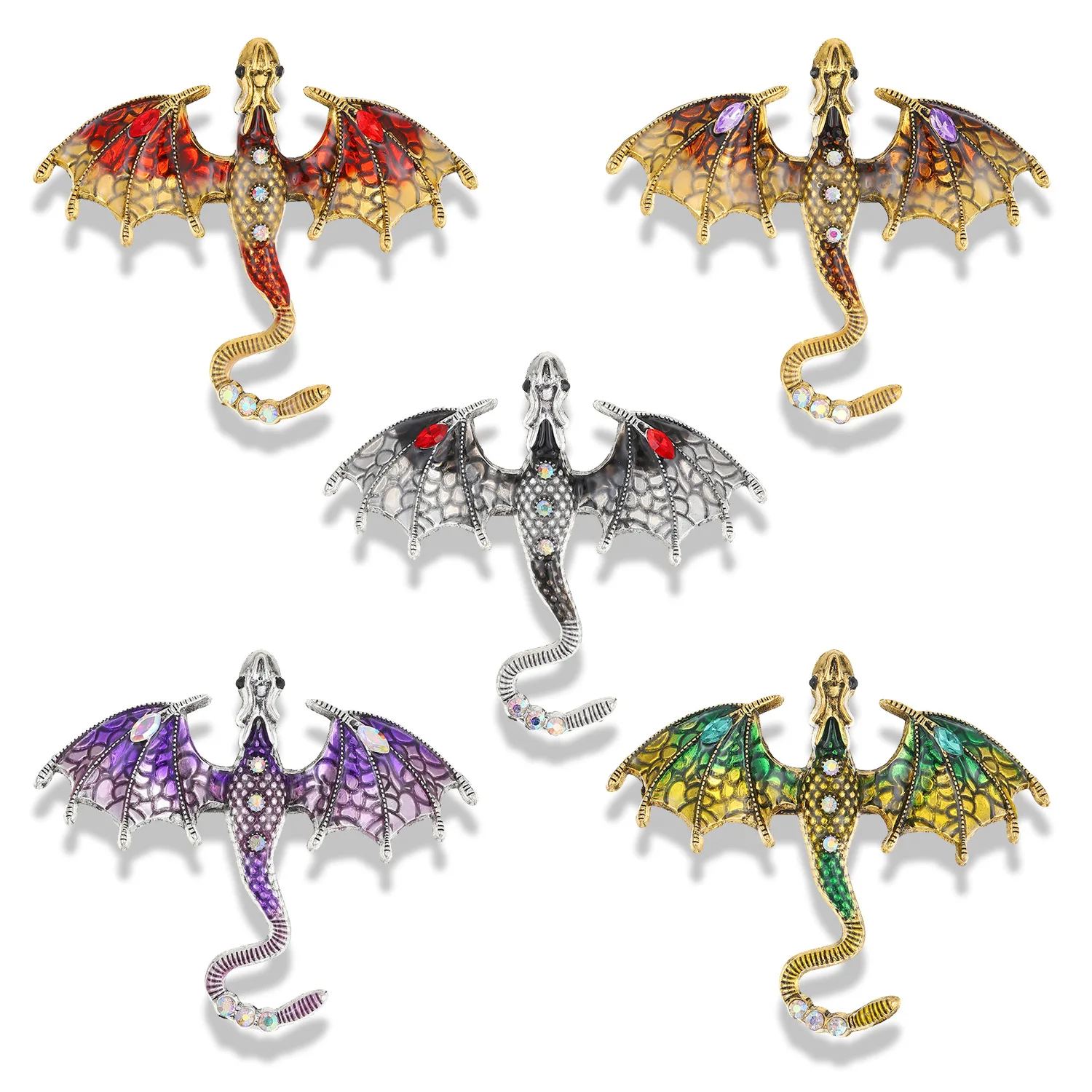 Retro-Dragon-Brooch-for-Men-Women-Enamel-Animal-European-Dragon-Pins ...