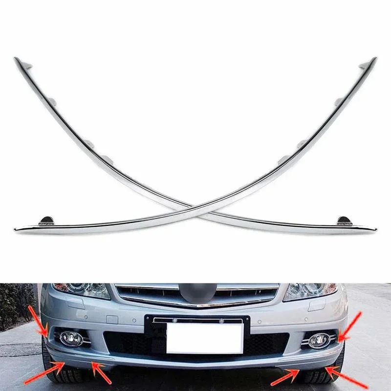 Car-Front-Bumper-Molding-Trim-Strip-Decor-Cover-Left-Right-for-Mercedes ...