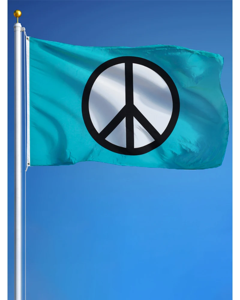 3 x 5 Peace Symbol Flag - Bright UV Resistant Polyester World Peace ...