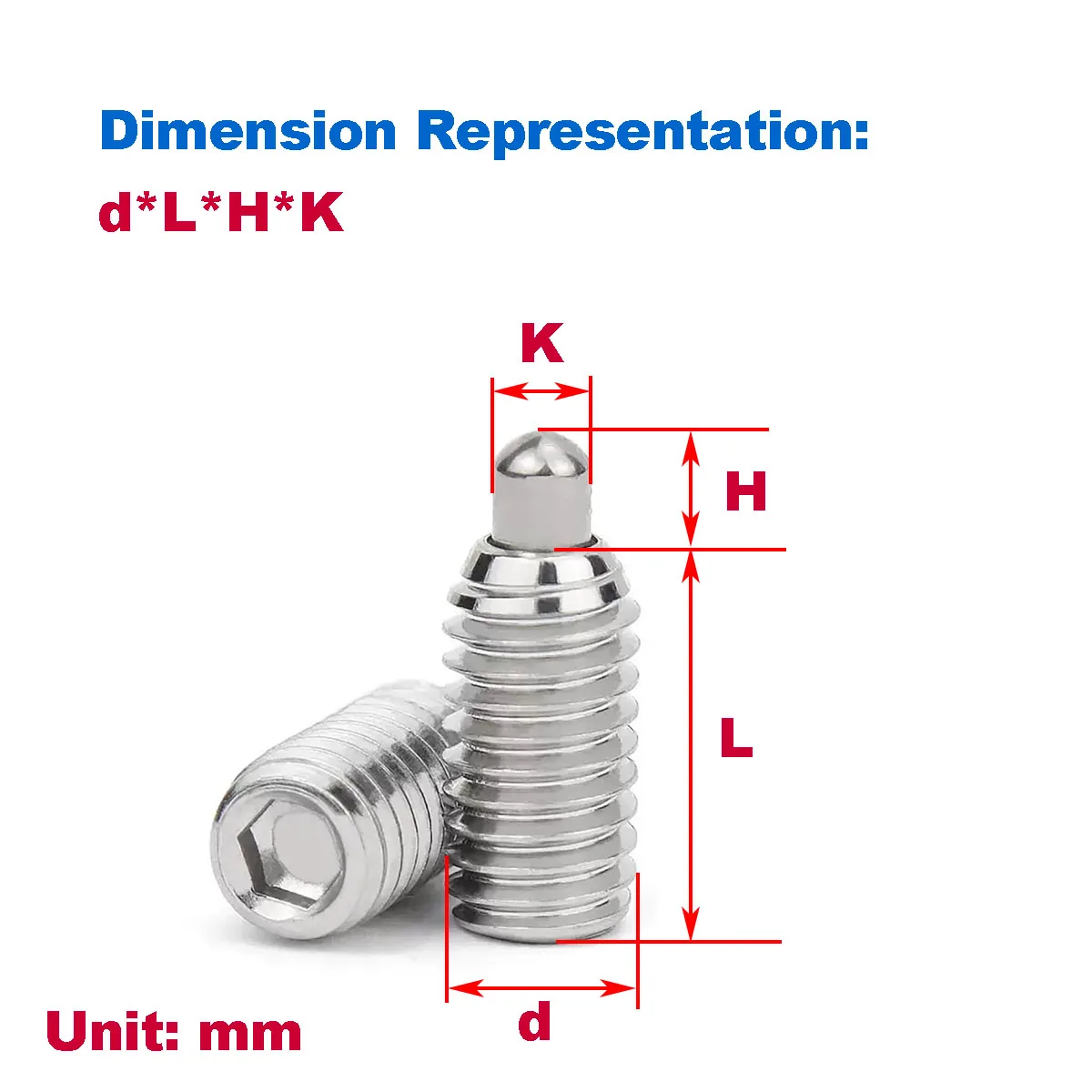 304 Stainless Steel Ball Set Screw/Spring Ball Head Plunger/Spring ...