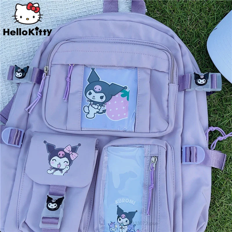 Sanrio-Bags-Cartoon-Kuromi-New-Purple-Backpack-Large-Capacity-Y2k-Student-Schoolbags-Women ...