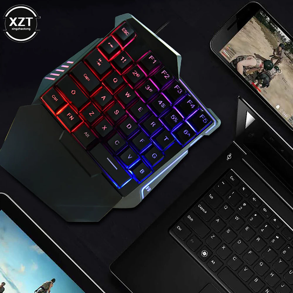 USB One-handed Keyboard Gaming Mechanical Keyboard Portable 35 Keys ...