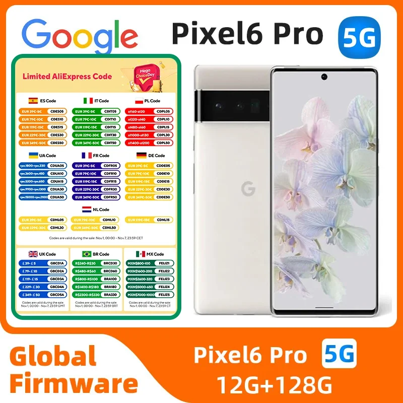 Google-Pixel-6-Pro-5G-Unlocked-Mobile-Phone-6-7-12GB-RAM-128-256GB-ROM ...