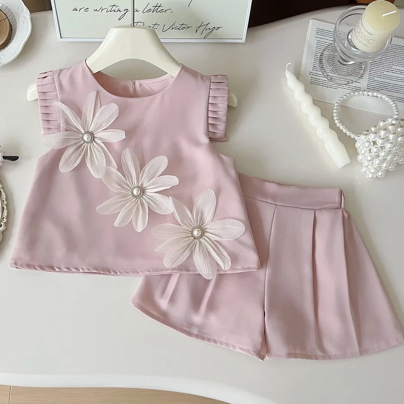 Beautiful-Flowers-Girls-Baby-2pcs-Summer-Clothing-Set-Tops-Shirts ...