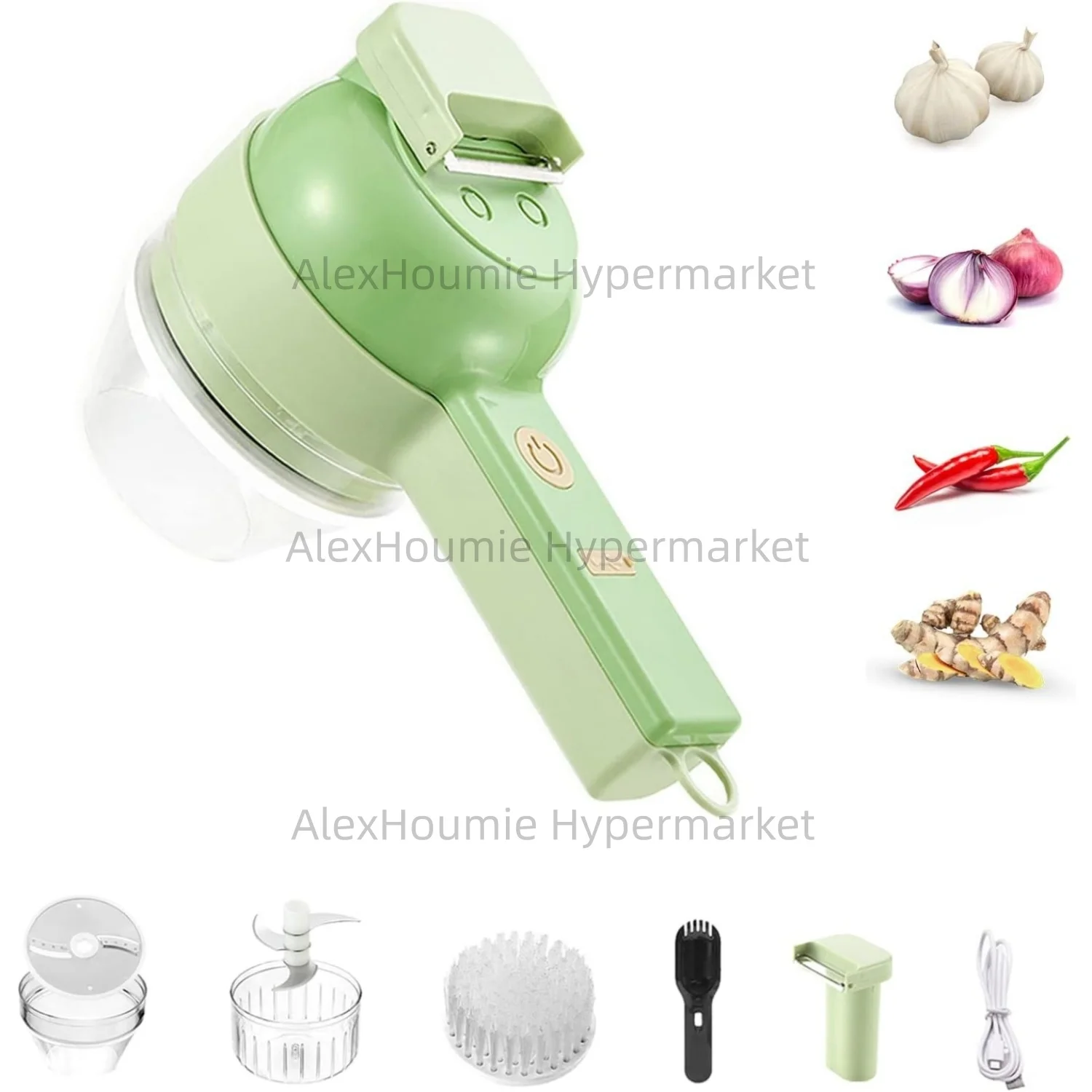 4 in 1 Multi-Functional Portable Electric Vegetable Cutter Set Kitchen ...