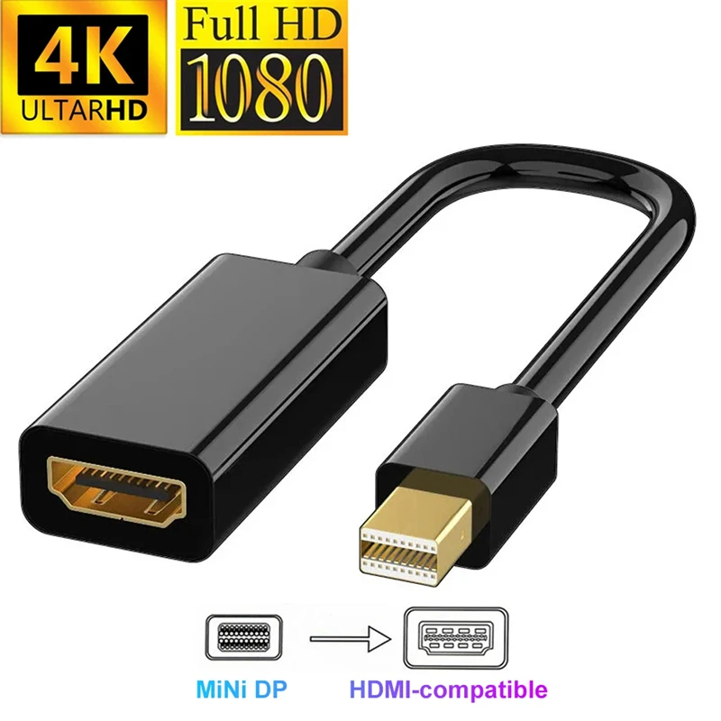 4K-HDMI-Cable-To-Mini-Displayport-Adapter-1080P-Mini-MDP-Male-To-HDMI ...
