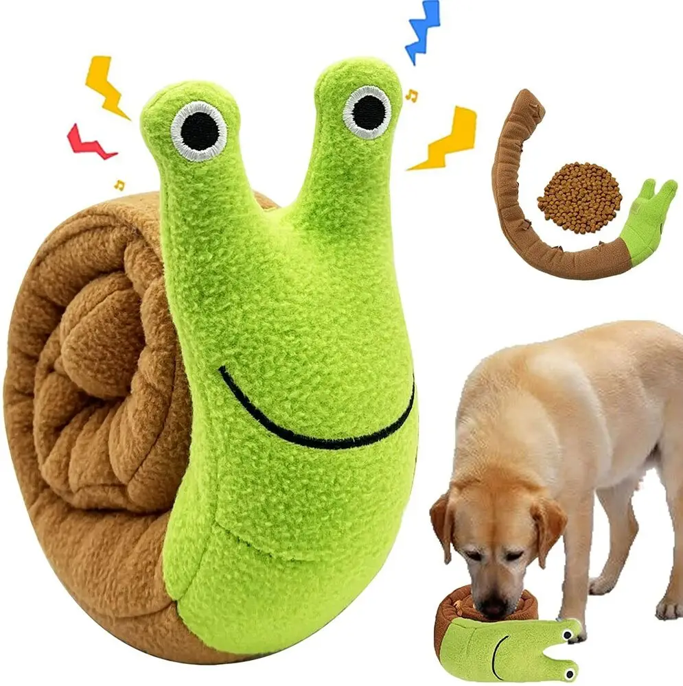Dog Squeak Toys Pet Sniffing Plush Snails Toys Tibetan Food Molar ...