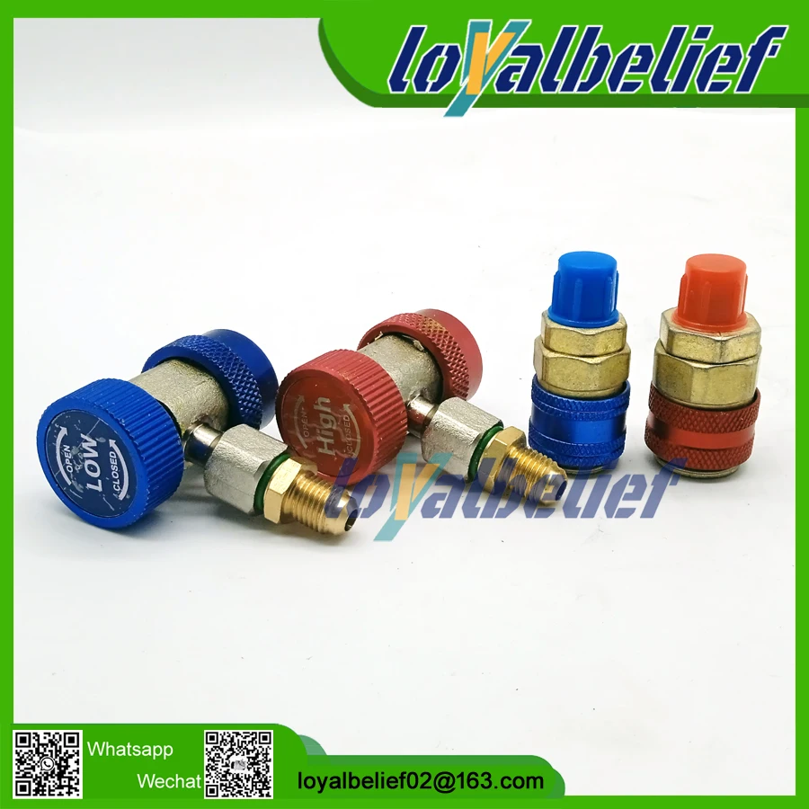 2 Sets Car R134A Car Quick Coupler Connector Adapter H/L Manifold ...