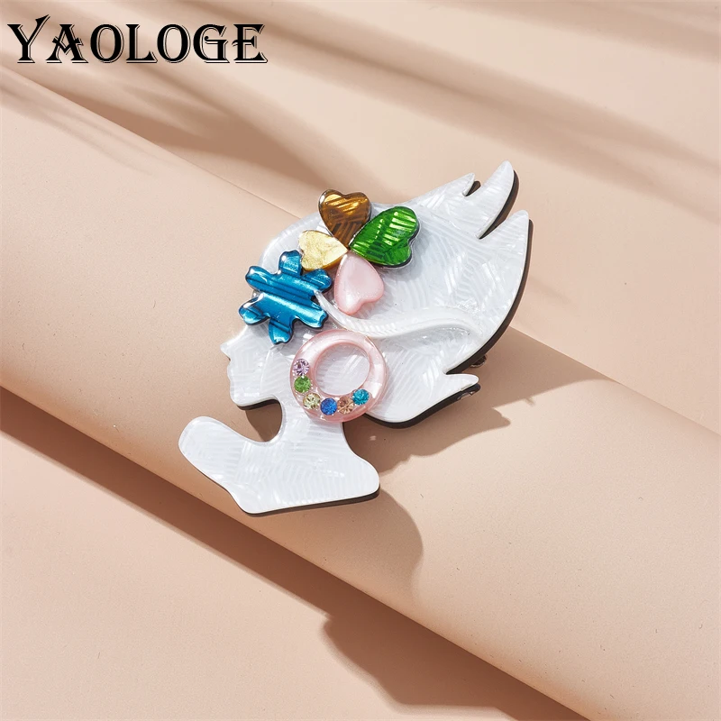 YAOLOGE-Acrylic-Cartoon-Lovely-Figure-Girl-Brooches-For-Women-Kids-New ...